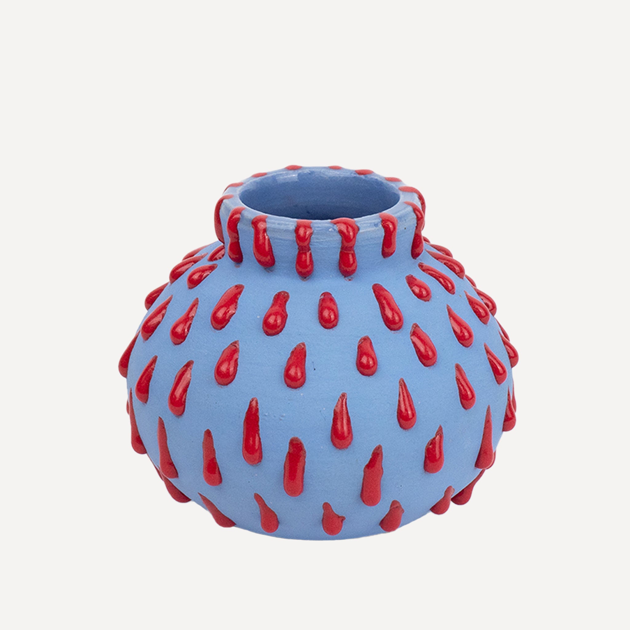 Bud Vase - Blue & Red Gloop – Hannah Simpson Studio