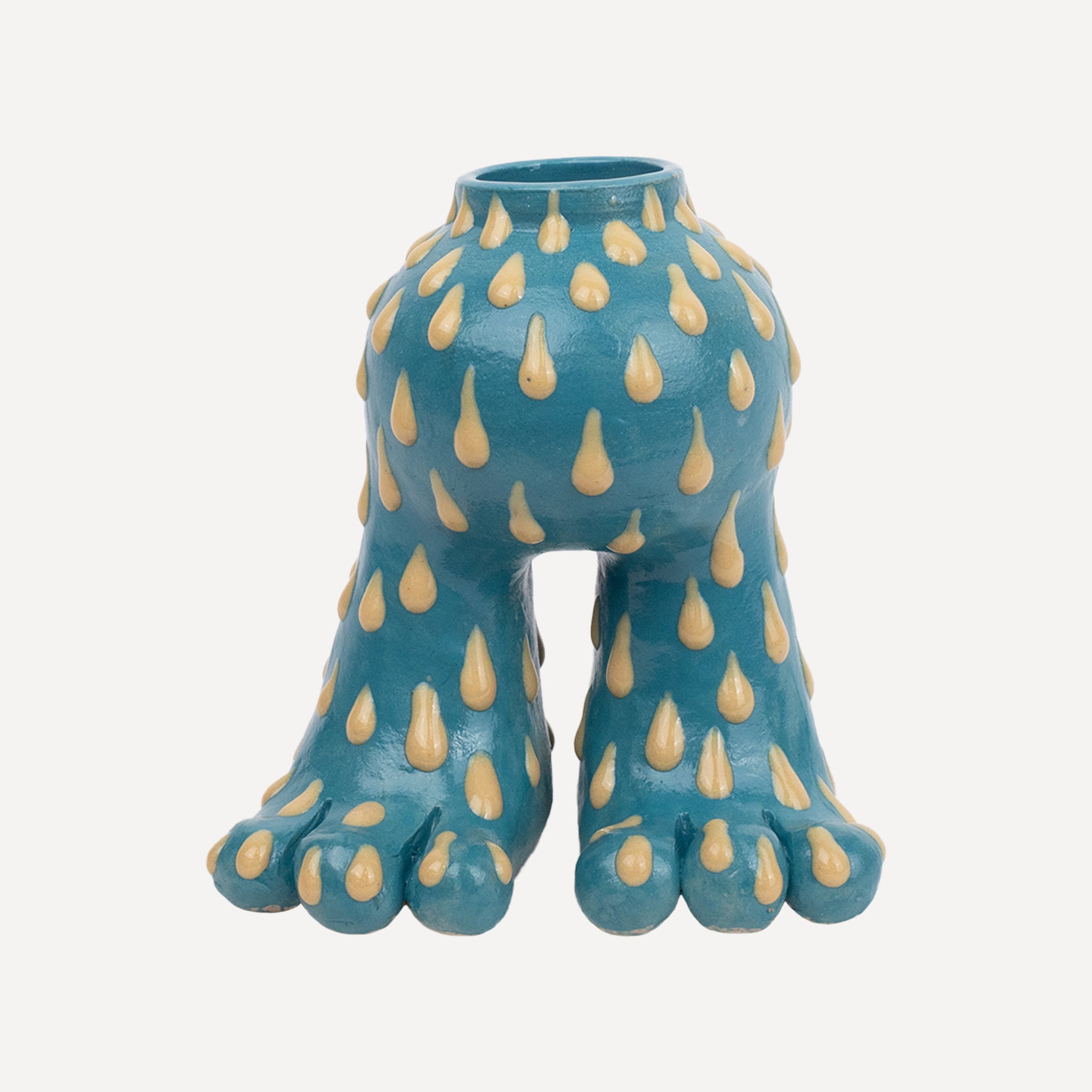 Tootsie Vase - Turquoise & Yellow Gloop – Hannah Simpson Studio
