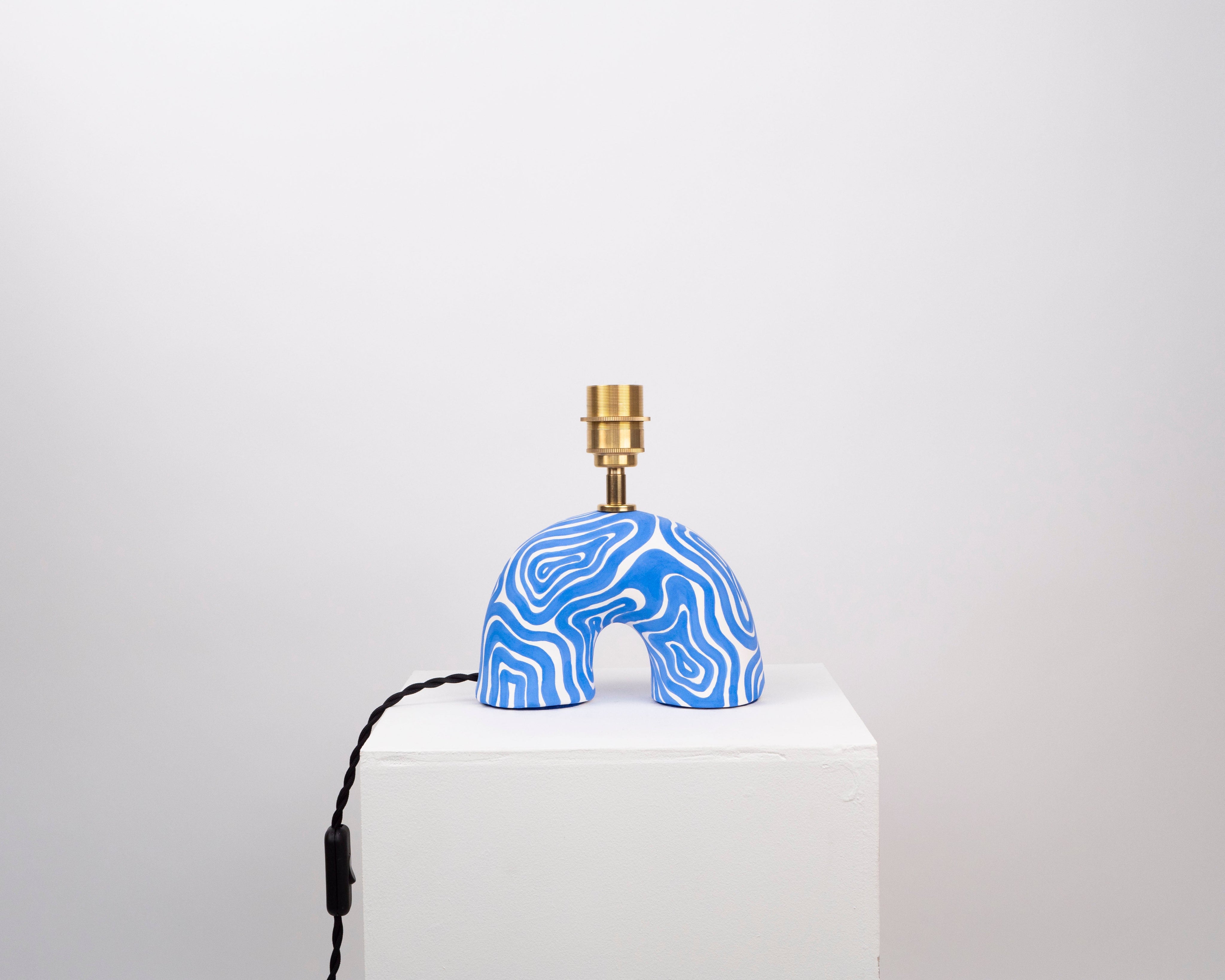 'Me' Table Lamp - Cobalt Swirl – Hannah Simpson Studio